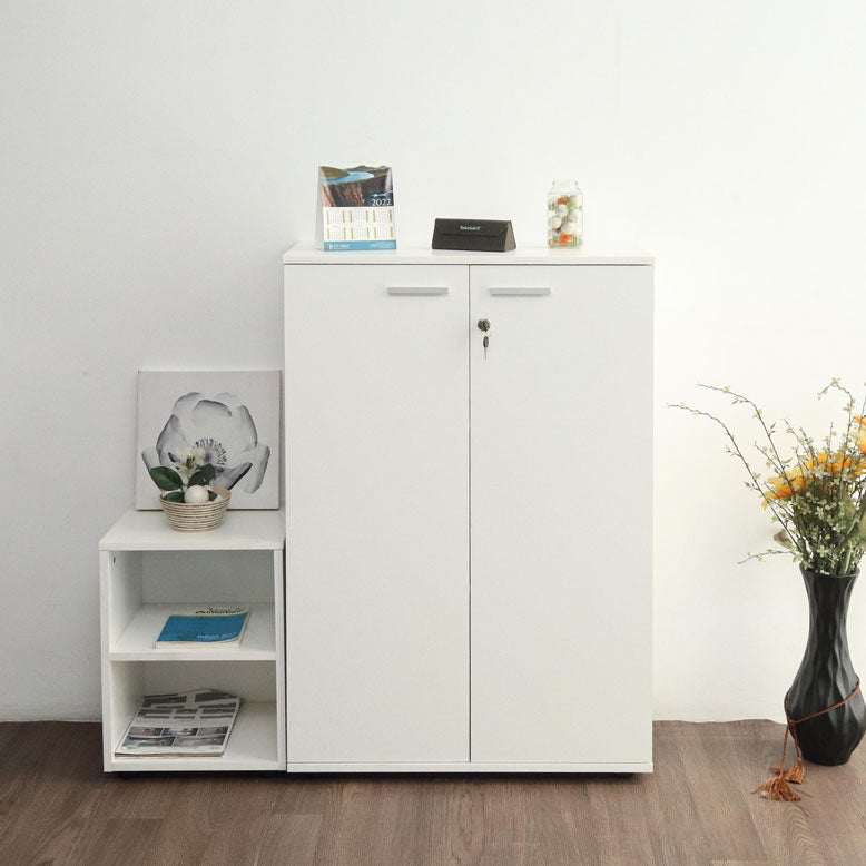 Denver Office 2 Door 2 Shelf Filing Cabinet | White – BuildSaver