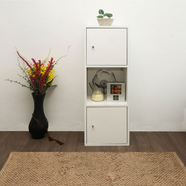 CUBEO Home Storage Cube-3 Box With 2 Doors | White – BuildSaver