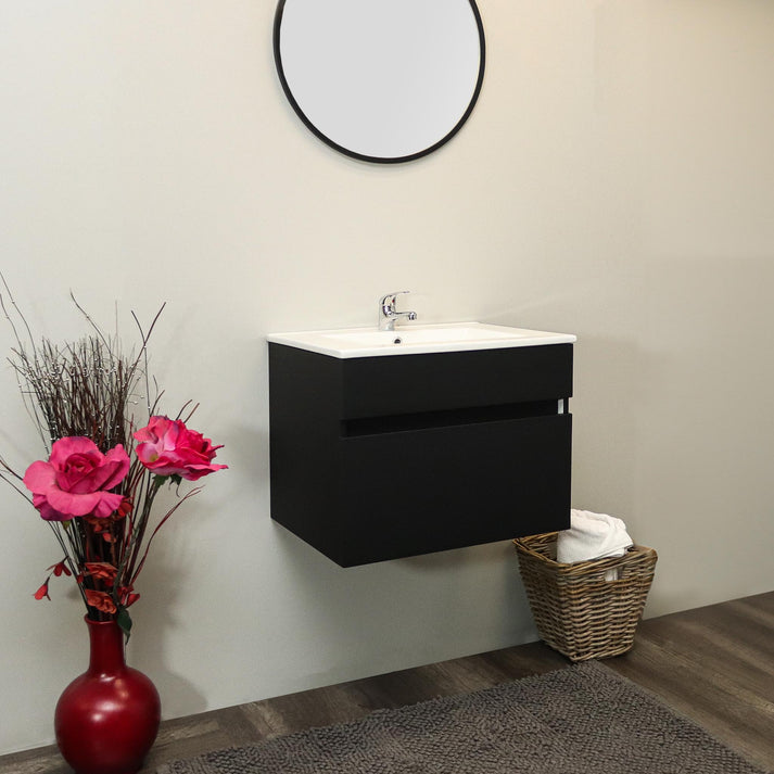 Denver Marlene Built-in Handle Wall Mount Vanity 600 1 Drawer | Matt B ...